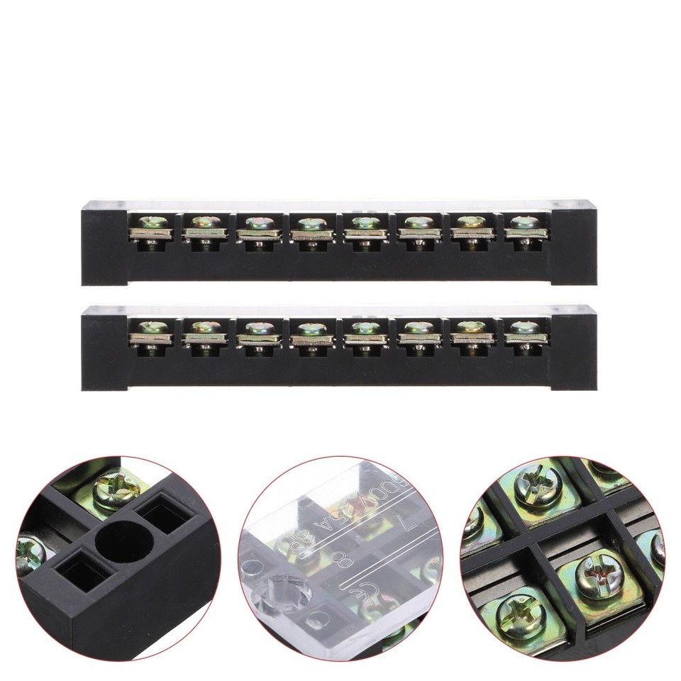 2 Pcs Electrical Connectors Strip Terminal Block Screw Terminals | eBay ...
