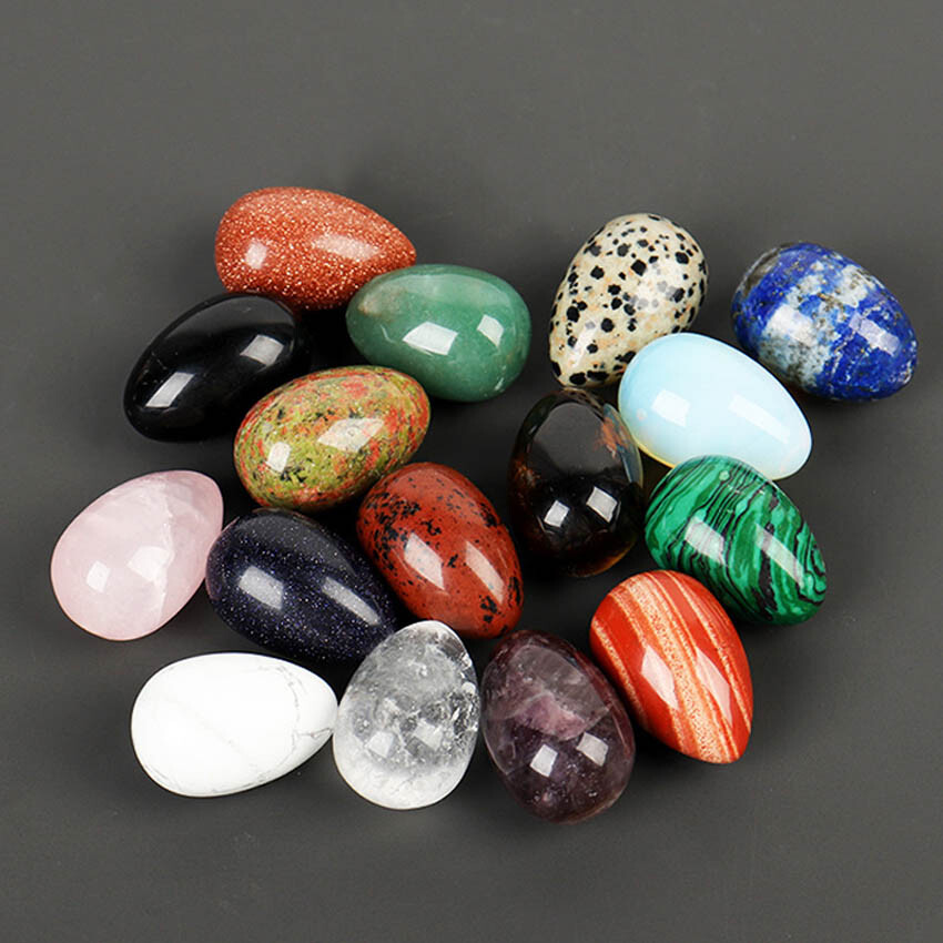 Egg Stones Quartz Crystal Healing Gemstone Palm Natural Exercise Worry ...
