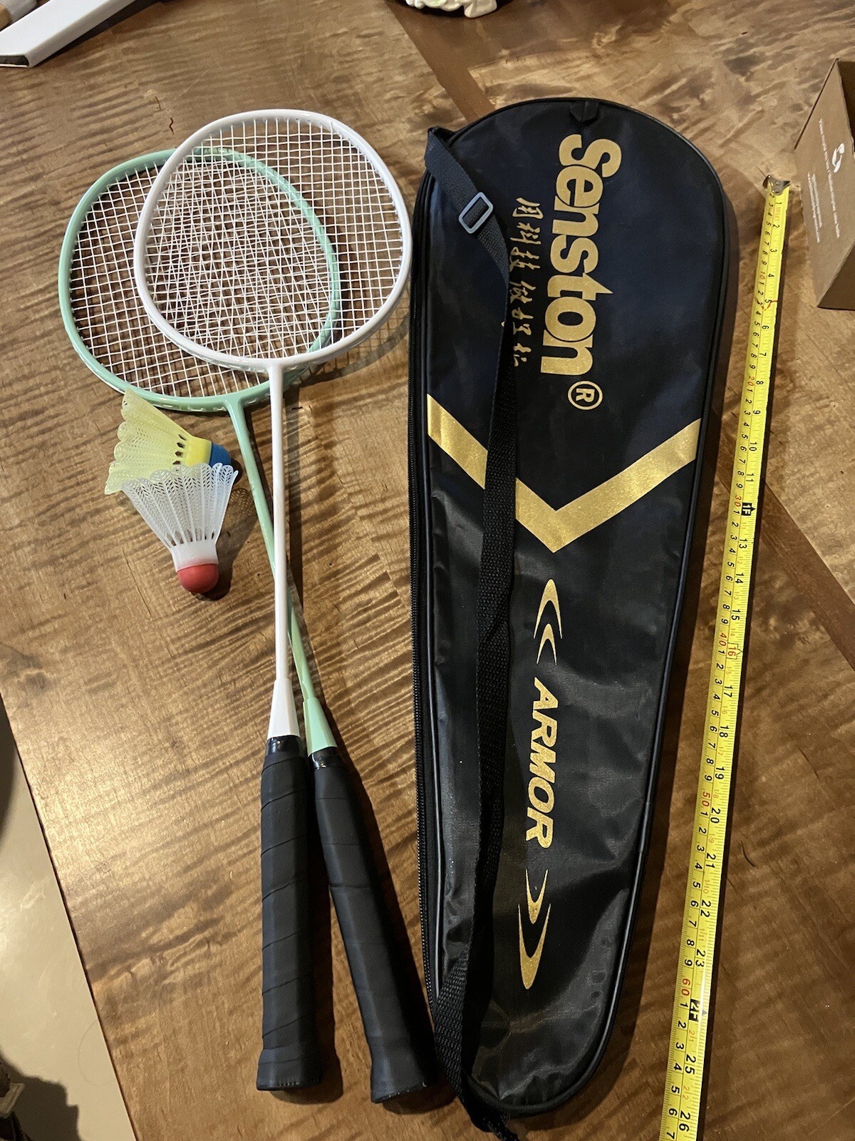 Senston - 2 Pack Badminton Rackets Double Badminton Racquets 1 White 1 ...