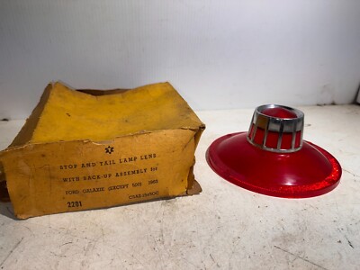 NORS 1963 Ford Galaxie (Except 500) Red Stop & Tail Lamp Lens Glo-Brite ...