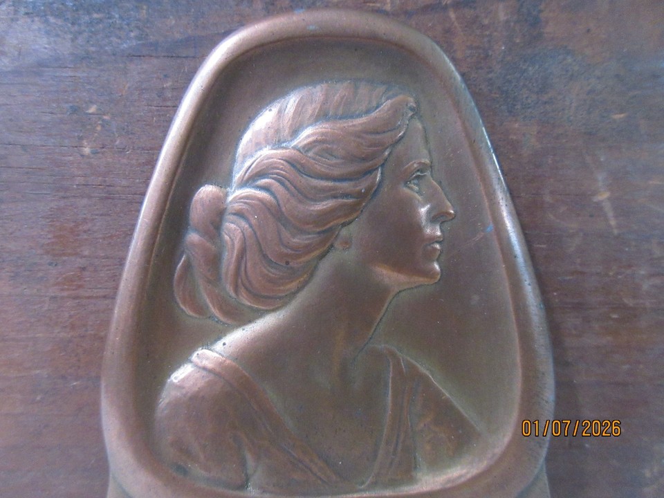Small Copper & Metal Plaque Eleanor Waking Modelled by Roger Noble ...