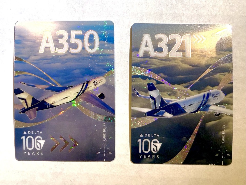 Delta Air Lines A350 & A321 Trading Card Exclusive New 100th ...