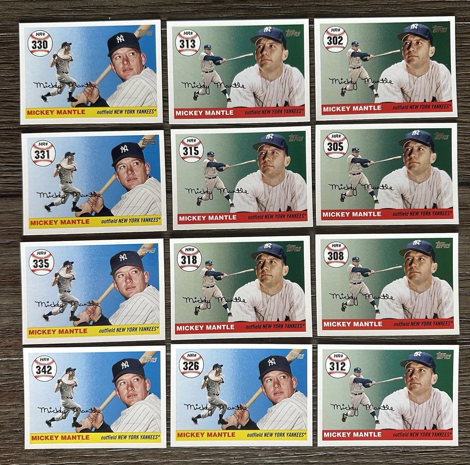 2007 TOPPS BASEBALL SERIES 2 MICKEY MANTLE HOME RUN HISTORY LOT OF 25 ...
