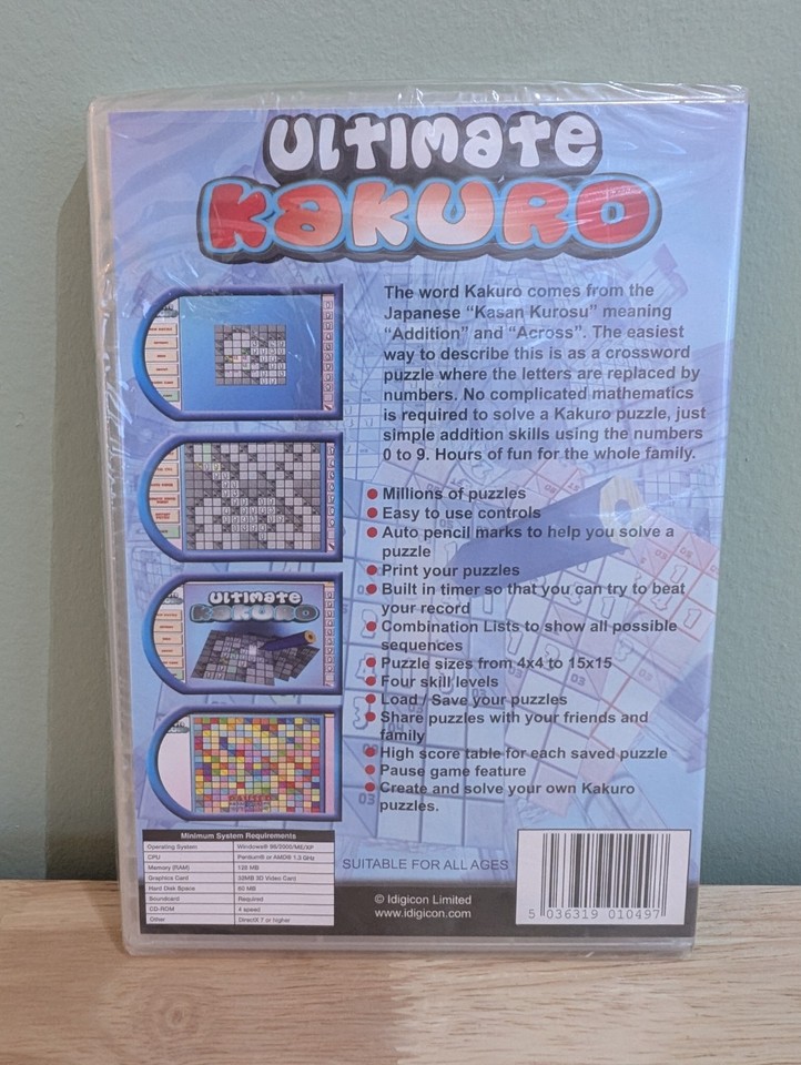 Ultimate KAKURO Windows 98/2000/Me/XP 5036319010497 | eBay UK