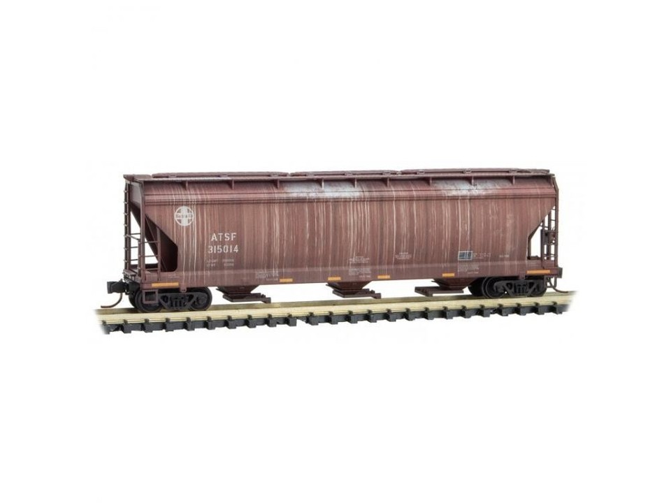 AT&SF 3-Bay Covered Hopper Weathered Graffiti Micro-Trains MTL ...