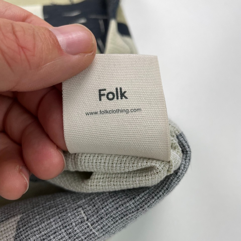 Folk GABE Shirt Men's Small Abstract Print Short Sleeve Camp Collar ...