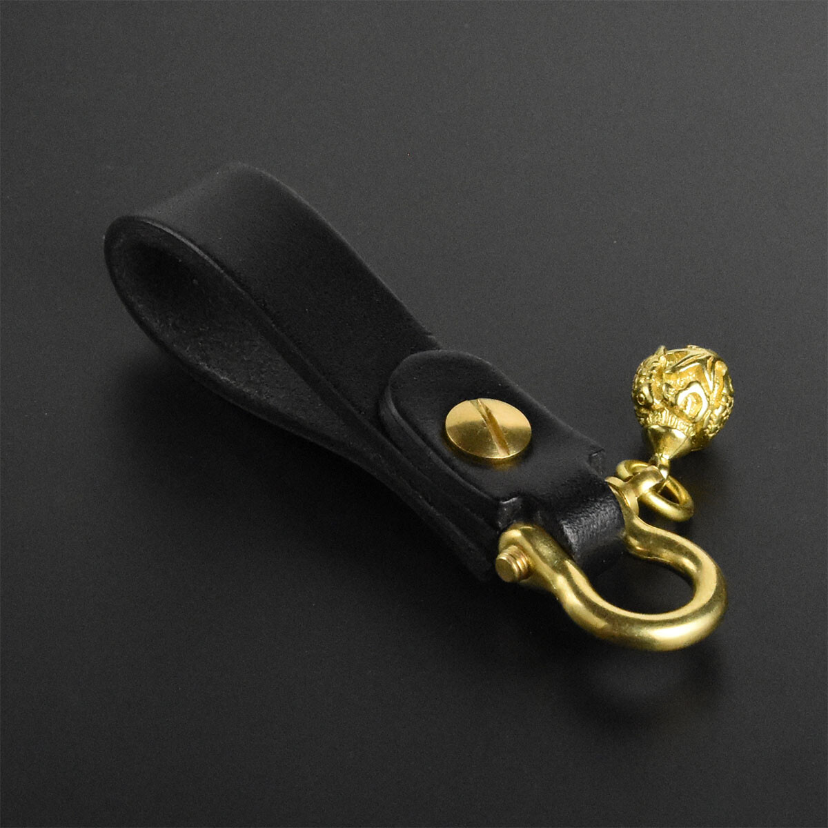 Leather Key Fob Belt Loop Key Holder Brass Bow Shackle | eBay