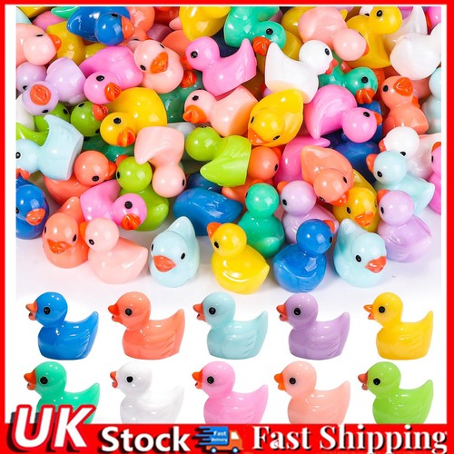 100pcs Mini Resin Ducks Colorful Tiny Ducks Plastic Small Miniature ...