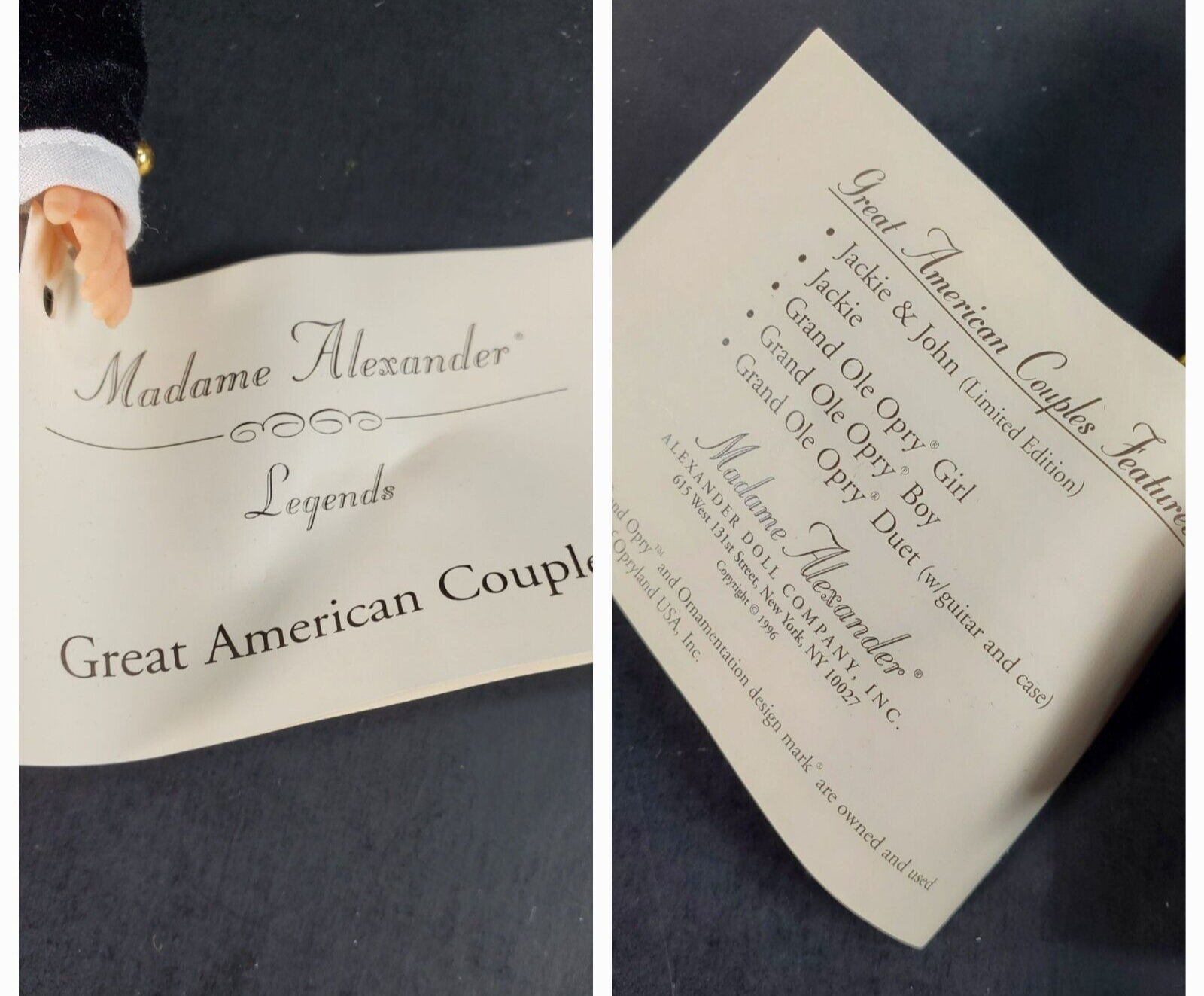 NEW 1996 Jackie & John Madame Alexander 9" Dolls #120117 Tag/COA/Box | eBay