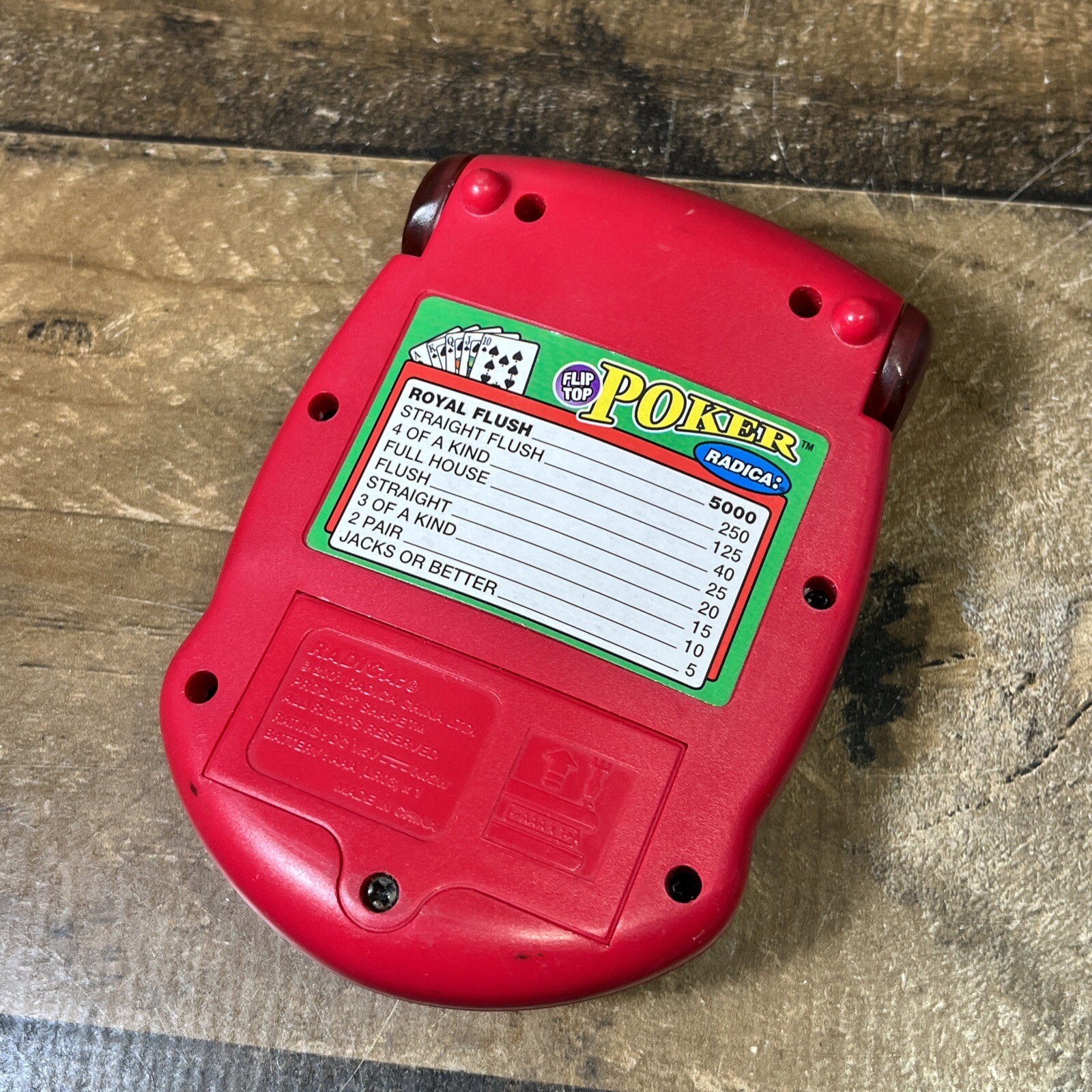 2001 Radica Red Flip Top Pocket Poker Electronic Handheld Game TESTED ...