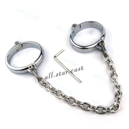 Stainless Steel Metal Handcuffs Anklets Cuff Restraint Fetter Lock ...