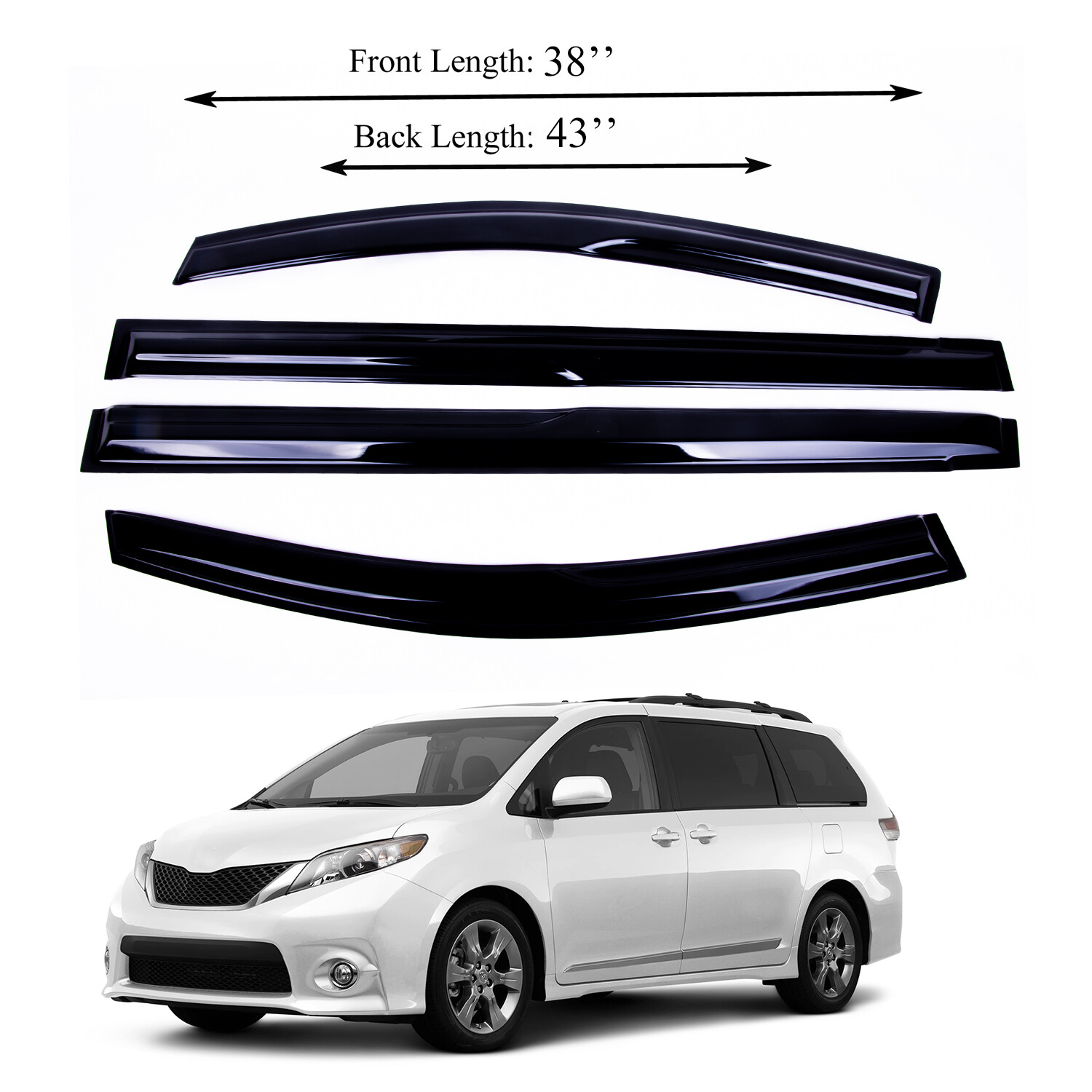 Fits for Toyota Sienna 2020-2023 Side Window Visor Sun Rain Deflector ...