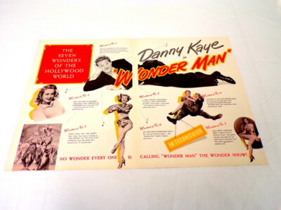 ORIGINAL Vintage 1945 Danny Kaye Wonder Man 12x18 Industry Ad Poster | eBay