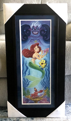 DISNEY FINE ART "DEEP AS THE SEA" ARIEL URSULA FRAMED LITHOGRAPH TIM ...