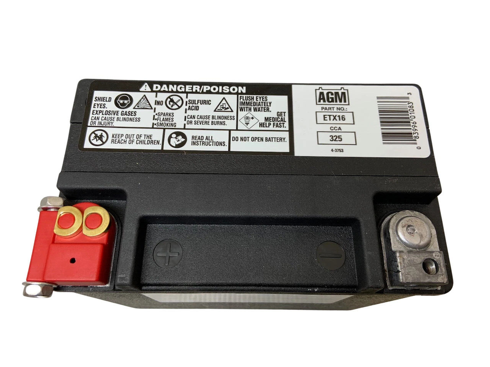 Deka Sports Power ETX16 AGM Battery - Made In USA -325 CCA-FedEx 2 Day ...