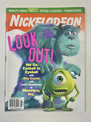 Nickelodeon Magazine November 2001 Monsters Inc Issue 75 | eBay