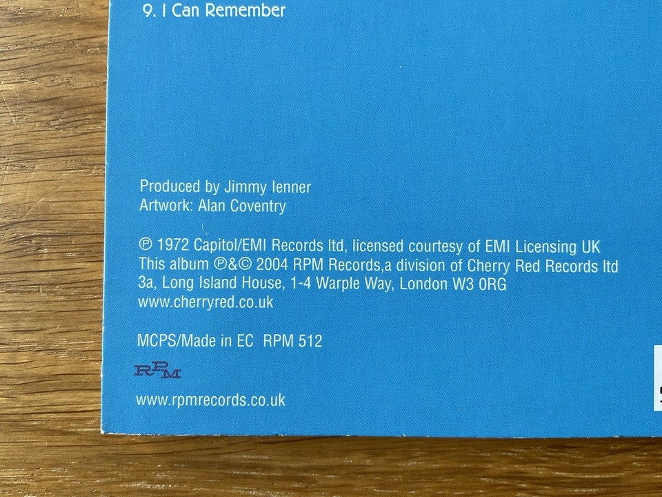 Raspberries CD Self Titled Debut 1972 Capitol Records Eric Carmen Go ...