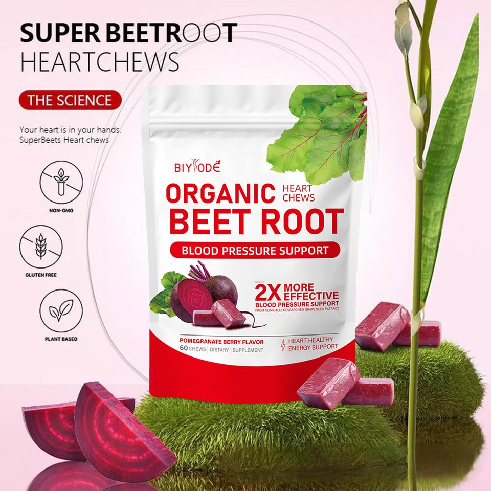 Super Total Beets Chews Blood Pressure Support 60 Chews Beetroot Soft ...