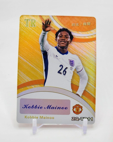 GLOW GOLD Kobbie Mainoo Soccer Card England Football Team Manchester ...