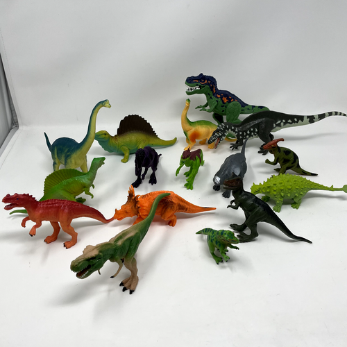 Dinosaur Figures Lot of 16 Plastic Generic Unbranded Tyrannosaurus Rex ...