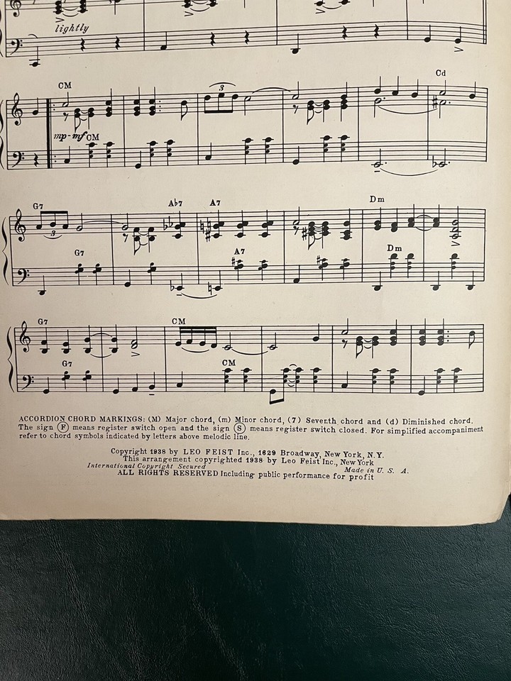 Feist Piano Accordion Folio No. 2 Popular Song Hits Galla-Rini Music ...