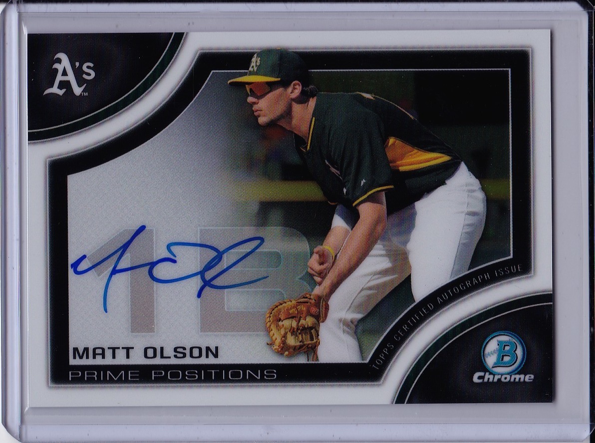 Matt Olson 2015 Bowman Chrome Autograph Prime Positions Insert Auto | eBay