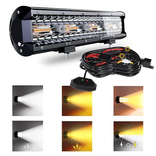 12 Inch 72w Led Light Bar White/amber Flasing Strobe Light With Six ...