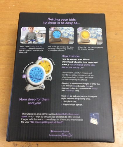 Tommee Tippee Gro-Clock Ollie The Owl Alarm Clock with Digital Display ...