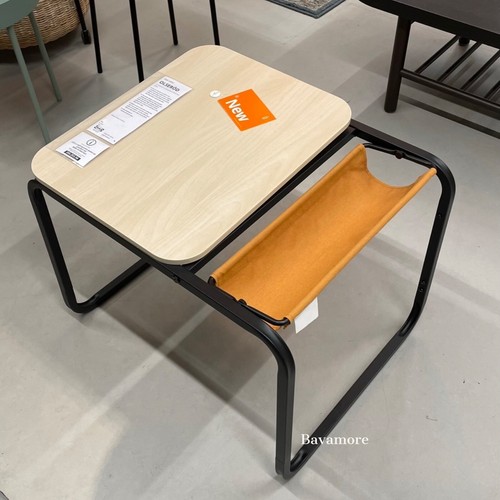 Ikea OLSERÖD Side table, anthracite/birch effect dark yellow, 20 7/8x19 ...