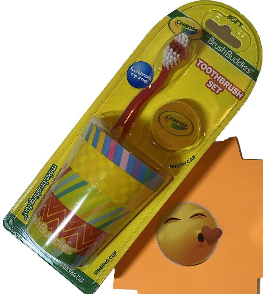 Crayola Brush Buddies Toothbrush With Cap And Cup | eBay