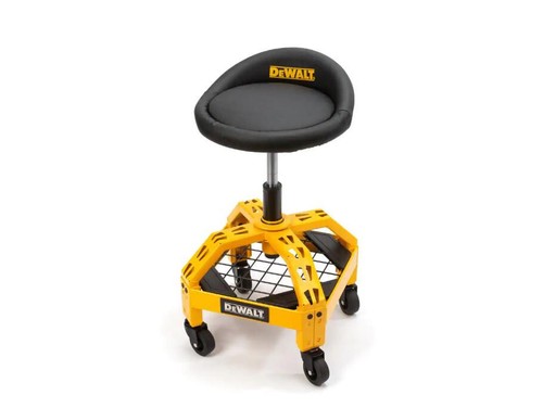 NEW ! Adjustable Shop Garage Stool Rolling Casters Steel Frame ...