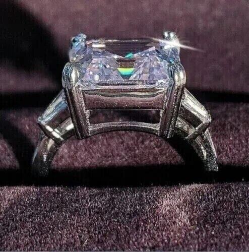 2Ct Asher Cut Lab-Created Diamond Women's Engagements Ring 14k White Gold Plated | eBay