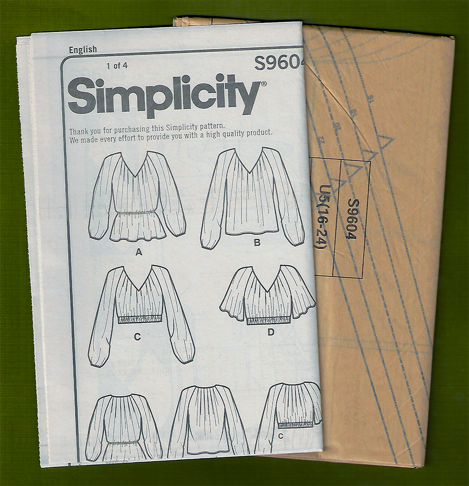 Raglan Sleeve Pullover Top/Crop Top Sewing Pattern (Sizes 16-24 ...