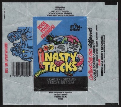 1990 Fun Stuff Nasty Tricks Opened Wax Pack Wrapper CC582 | eBay