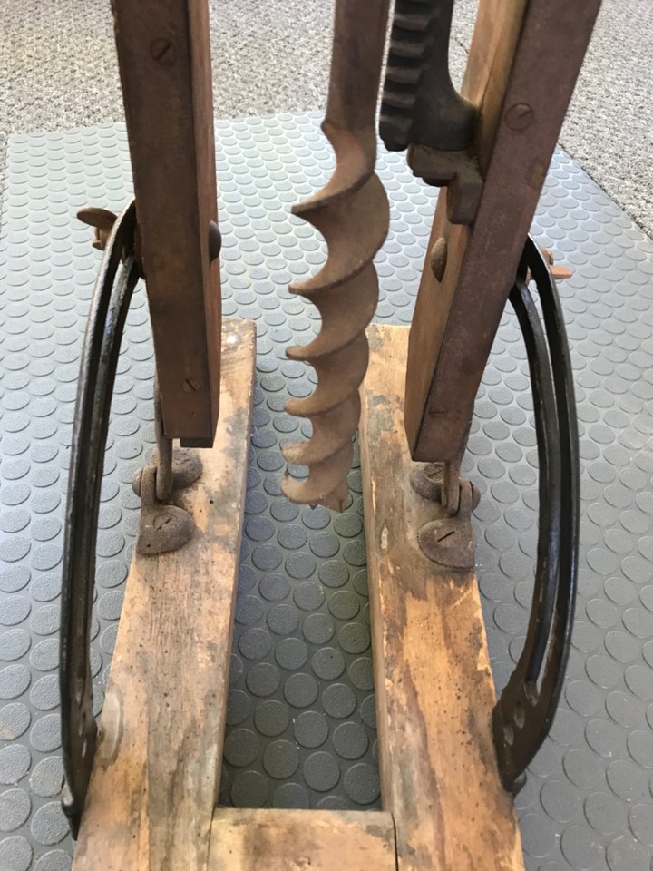 Antique Folding Hand Crank Barn/Post/Beam Drill Boring Machine | eBay