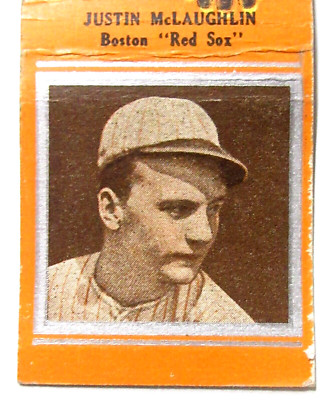 1930's Red Sox JUSTIN McLAUGHLIN Diamond Matchbook baseball cover w ...