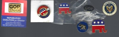 REPUBLICAN PARTY CAUSE & SLOGAN VINTAGE LAPEL PIN COLLECTION - GROUP B ...