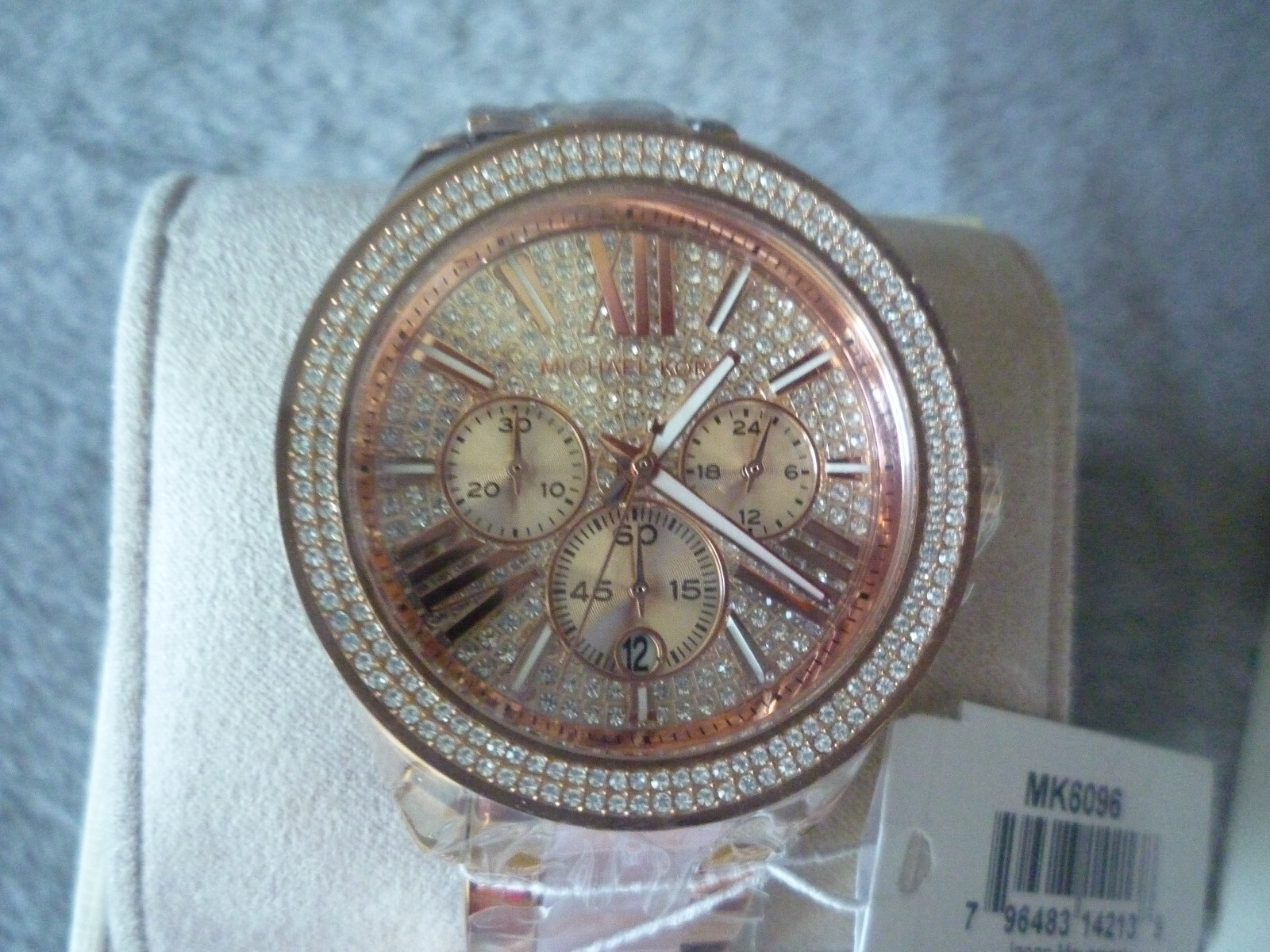 Michael Kors MK6096 Wren Rose Gold Tone Crystal Pave 41mm Dial Ladies ...