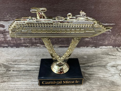 VTG Carnival MIRACLE Plastic Ship on a Stick Cruise Trophy Gold | eBay