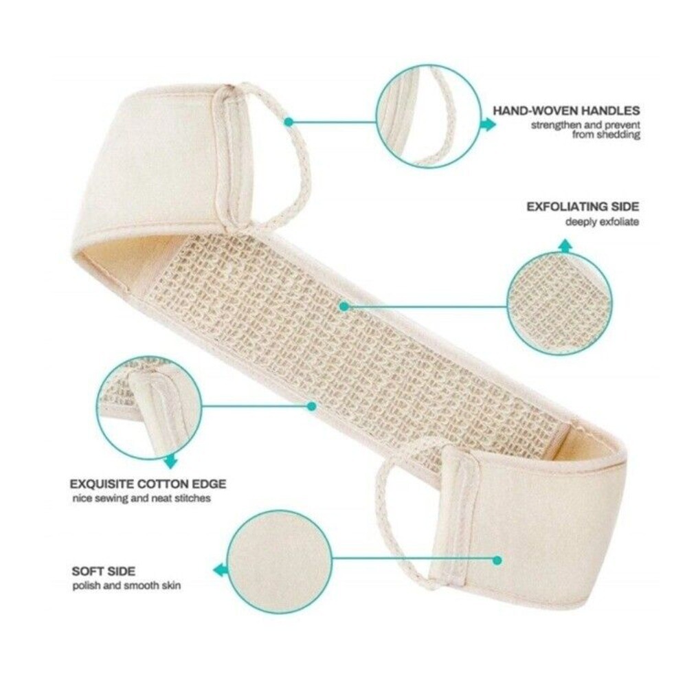 Long strip Loofah Back Strap Double Sided Loofah Brush Body Back ...