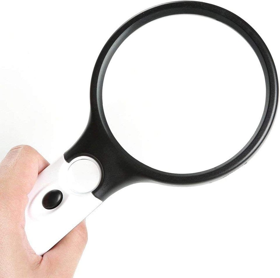 3 LED Light 45X Handheld Magnifier Reading Magnifying Glass Lens ...