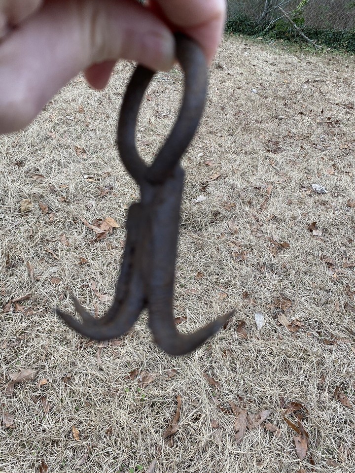 ANTIQUE PRIMITIVE 4 PRONG BLACKSMITH HAND FORGED GRAPPLING HOOK MEAT ...