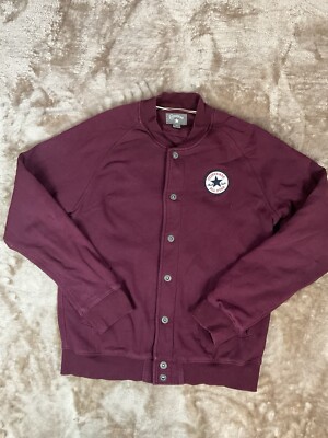 Converse All Star Varsity Style Jacket Men’s Medium Snap Buttons ...