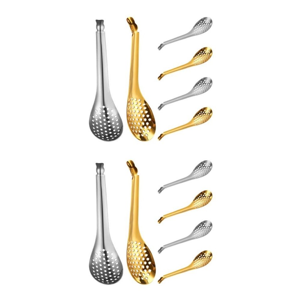 6 Pcs Stainless Steel Slotted Spoon Kitchen Utensils Set Cooking Spoons ...