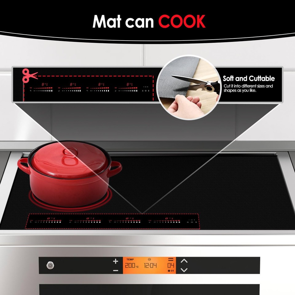 Extra Large Induction Cooktop Protector Cover Mat (Magnetic) 20.8"Wx24 ...