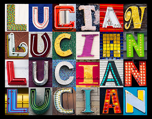 LUCIAN Name Poster featuring photos of actual sign letters | eBay