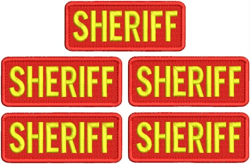 5 sheriff embroidery patches 2x5 hook red with yellow letters | eBay
