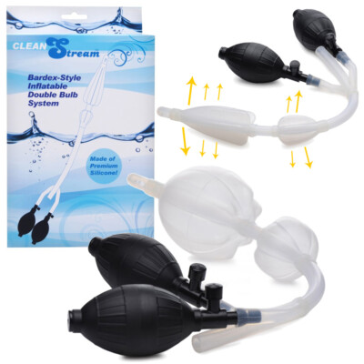CleanStream Silicone Double Balloon Bulb Enema Nozzle Vaginal Anal ...