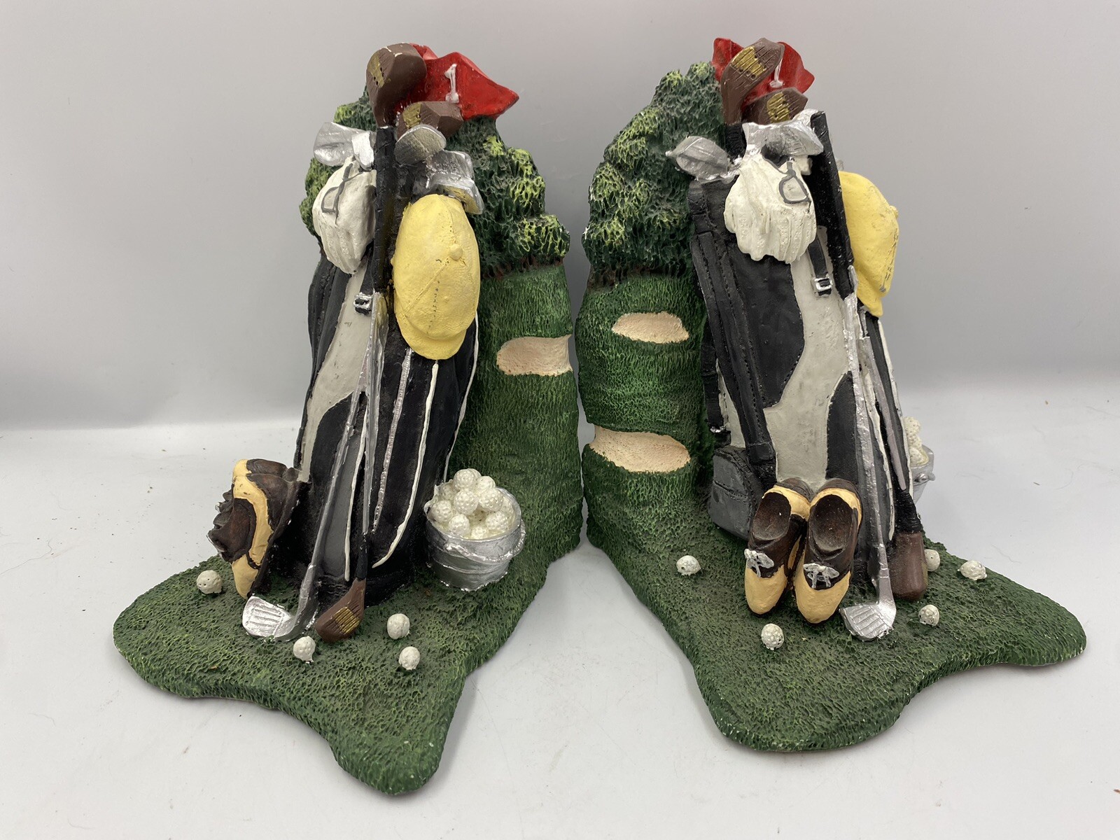 FIGI GRAPHICS 1992 Heavy Resin Golf Clubs Bookends Home Decor Office ...