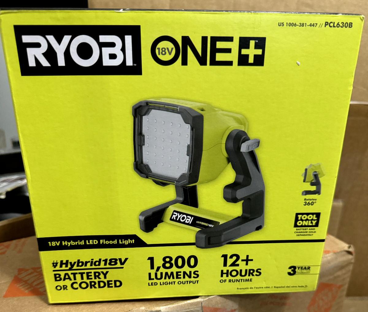 RYOBI 18V ONE+ Hybrid LED Flood Light (PCL630B) **NEW/Sealed** | eBay